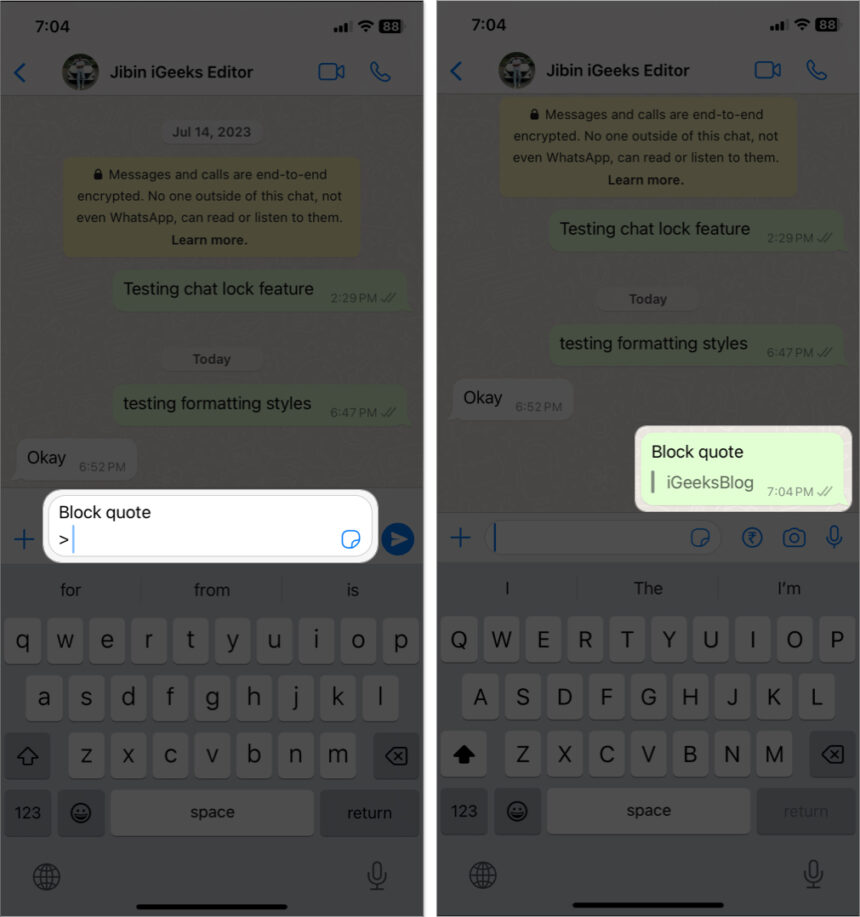 How to type Bold, Italic, and Strikethrough in WhatsApp on iPhone ...