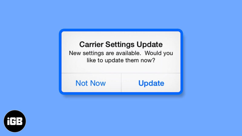 How to update carrier settings on iPhone