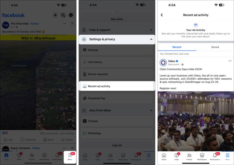 How to find recently viewed ads on Facebook and Instagram - iGeeksBlog