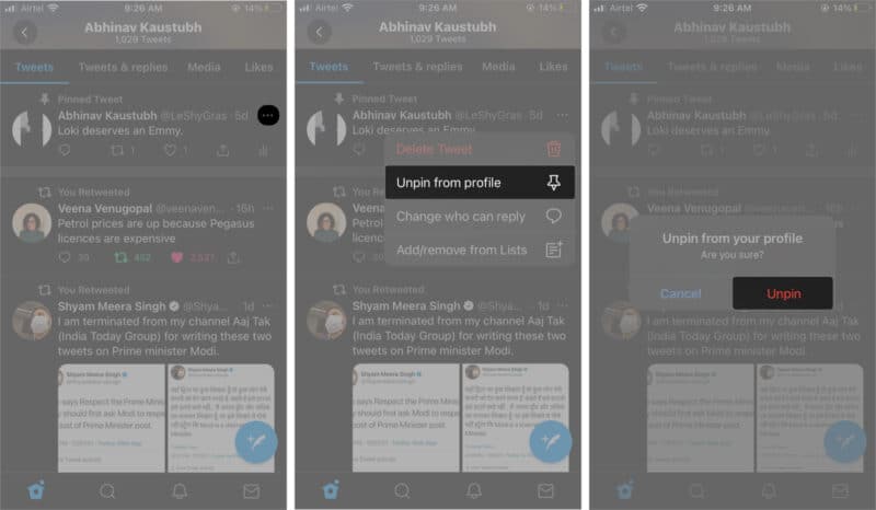 How to pin or unpin a tweet on Twitter from iPhone and iPad - iGeeksBlog