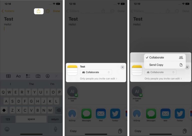 How to Share and Collaborate in Notes App – iGeeksBlog