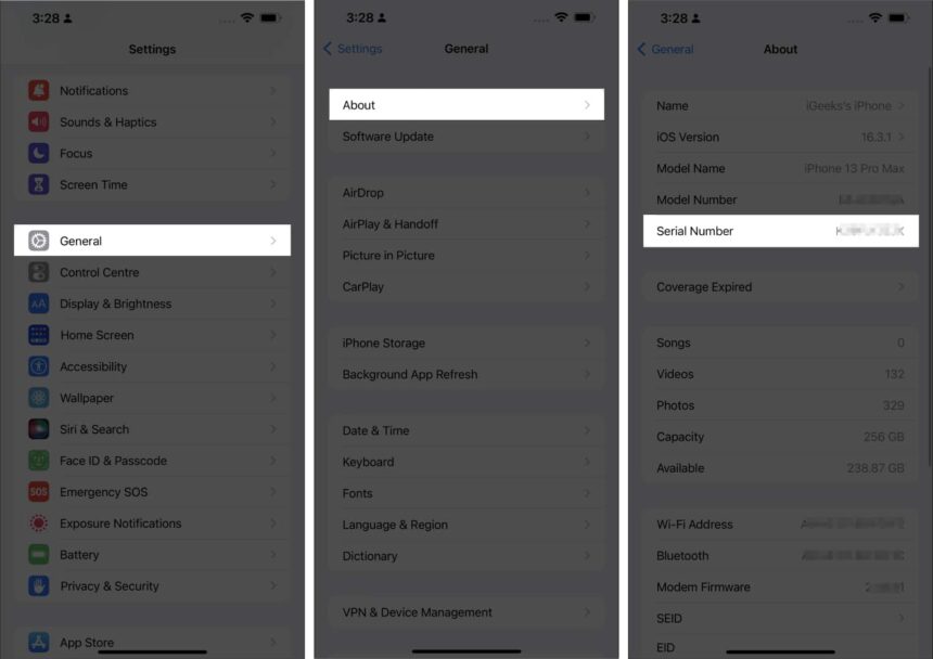 How to find the serial number of your iPhone or iPad (9 Ways)
