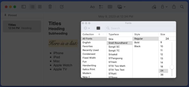 How to change font style in Notes app on iPhone, iPad, and Mac – iGeeksBlog