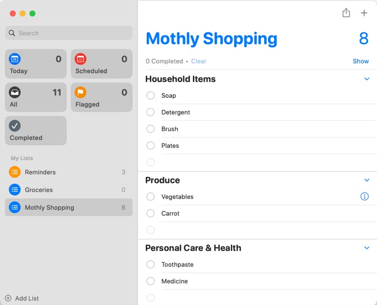 How To Create Grocery Or Shopping List In Reminders On IPhone IPad
