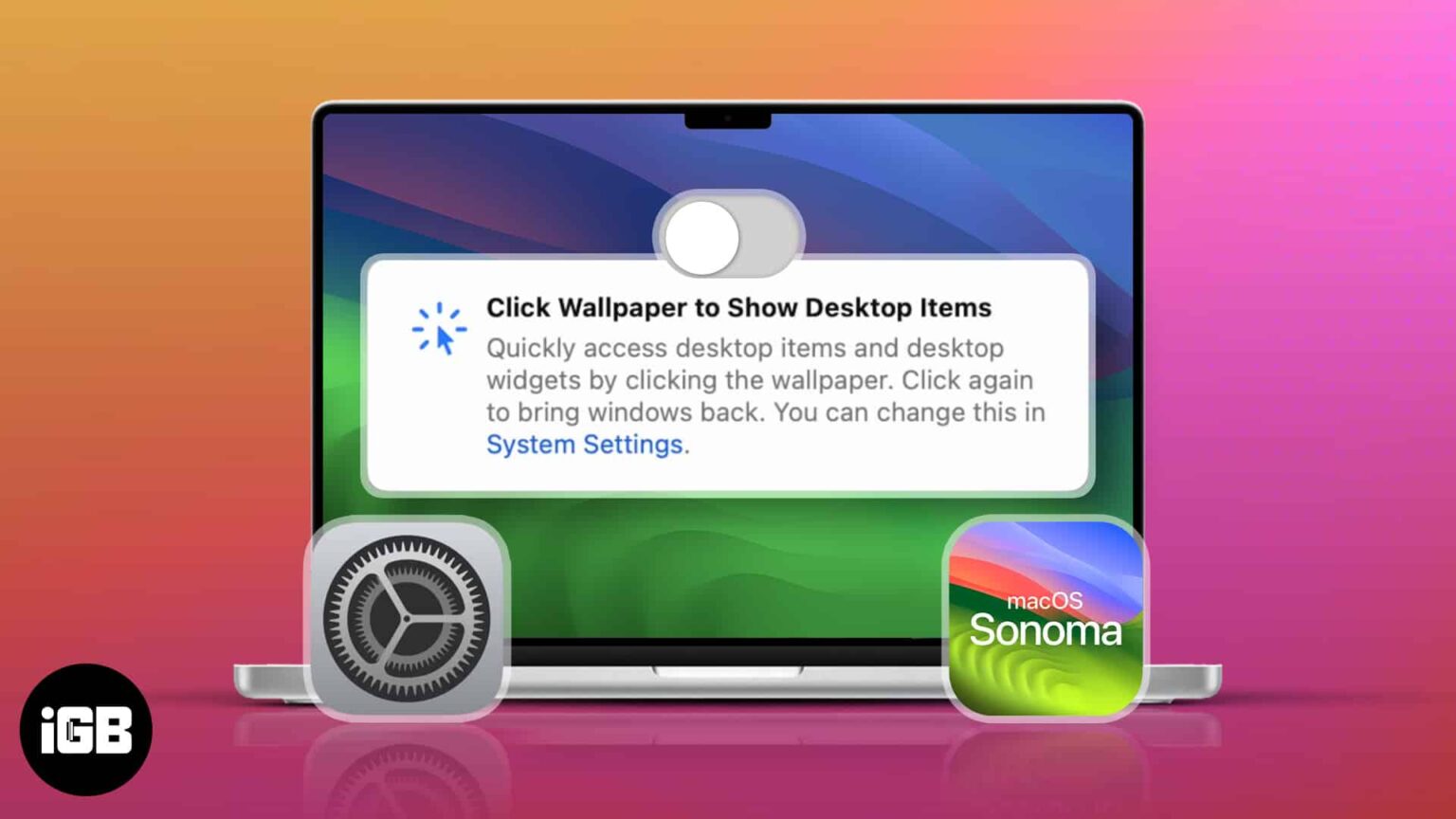 How to disable Click wallpaper to reveal desktop on macOS Sonoma ...
