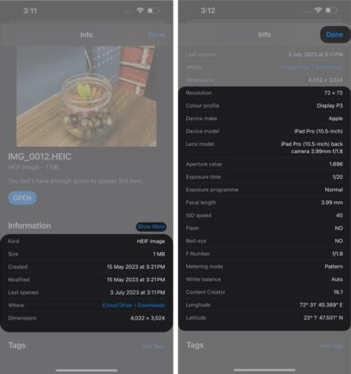 How to view metadata of photos on iPhone or iPad - iGeeksBlog