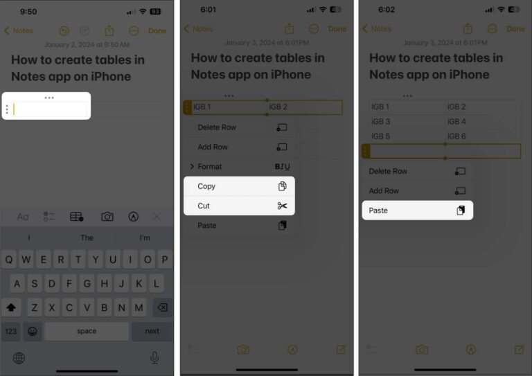 How to use tables in Notes app on iPhone, iPad, and Mac – iGeeksBlog