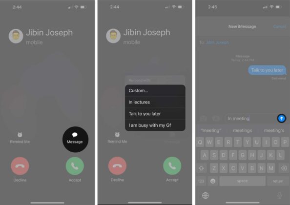 How to set custom quick responses for incoming calls on iPhone - iGeeksBlog