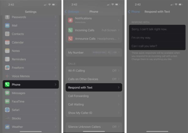 How to set custom quick responses for incoming calls on iPhone - iGeeksBlog