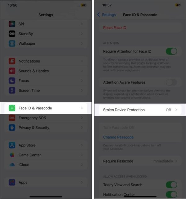 How to turn on or off Stolen Device Protection on iPhone - iGeeksBlog