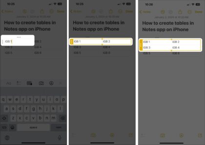How to use tables in Notes app on iPhone, iPad, and Mac – iGeeksBlog
