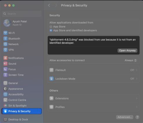 Fix "macOS cannot verify that this app is free from malware" error