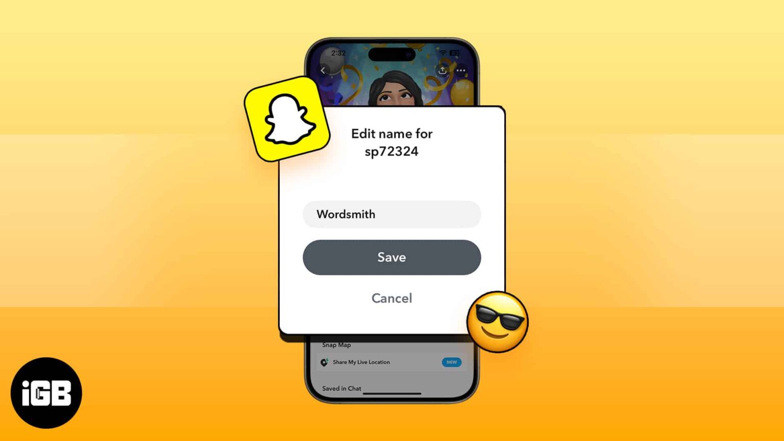 How to change Snapchat display name on iPhone