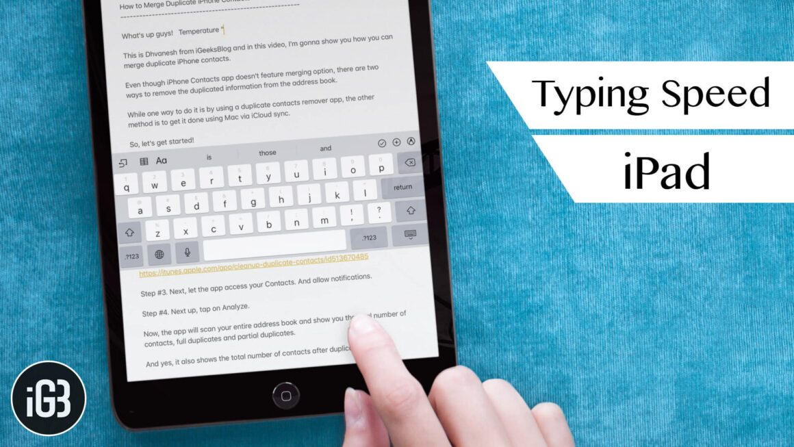 iPad Typing Tips and Tricks for Faster Typing on Your Tablet - iGeeksBlog