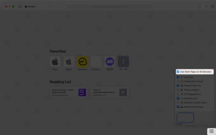 How to customize Safari Start Page on Mac (2026) – iGeeksBlog