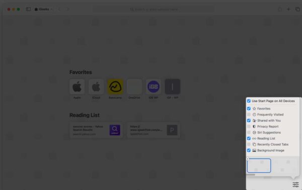 How to customize Safari Start Page on Mac (2026) – iGeeksBlog