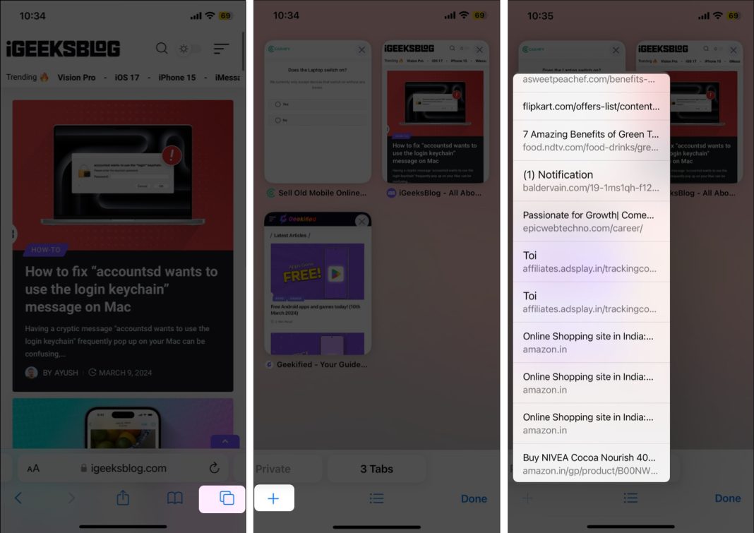 How to restore closed Safari tabs on iPhone, iPad and Mac