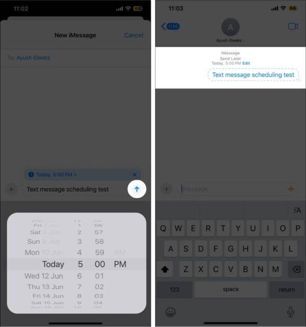 How to schedule messages to send later in iOS 18 - iGeeksBlog