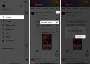 How to pin X (Twitter) post on iPhone, iPad or desktop