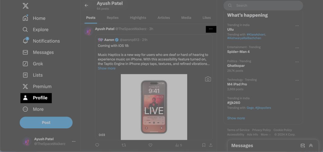 How to pin X (Twitter) post on iPhone, iPad or desktop