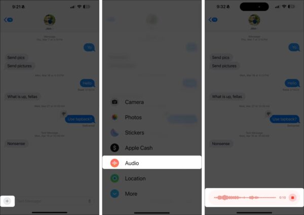 How to send audio messages on iPhone