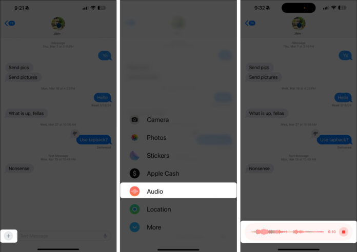 How to send audio messages on iPhone