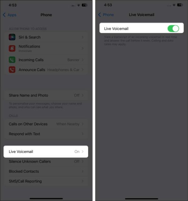 How to use Live Voicemail on iPhone in iOS 18 and iOS 17 - iGeeksBlog
