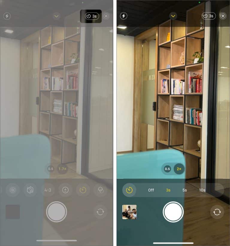 How to set timer on iPhone camera