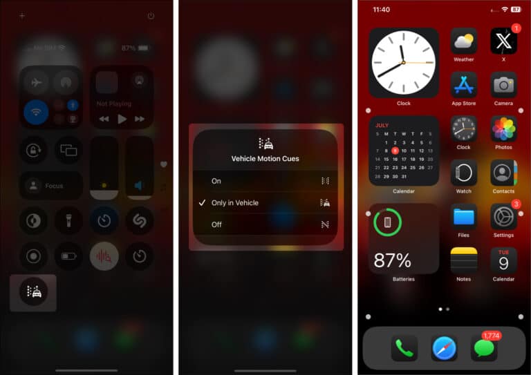 Prevent Motion Sickness Using Vehicle Motion Cues on iPhone