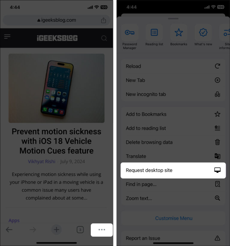 How to request a desktop site on an iPhone (Safari and Chrome) - iGeeksBlog