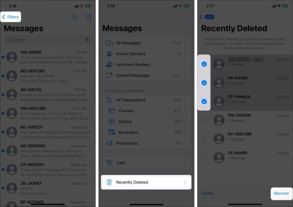 Recover deleted text messages on iPhone with or without backup