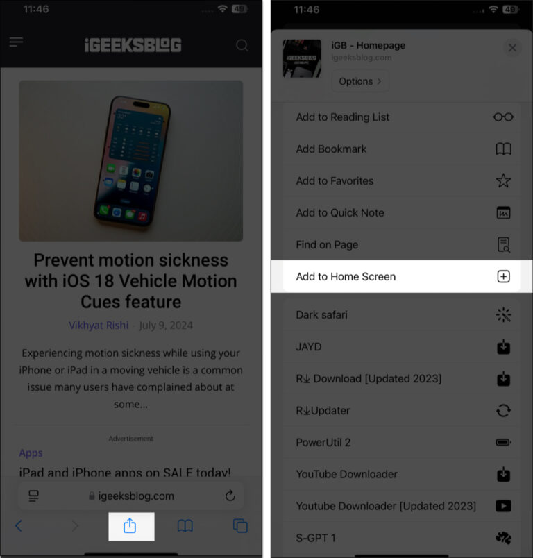 Add Any Website to Your iPhone Home Screen Easily