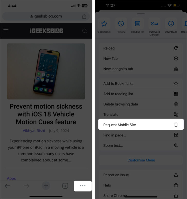 How to request a desktop site on an iPhone (Safari and Chrome) - iGeeksBlog