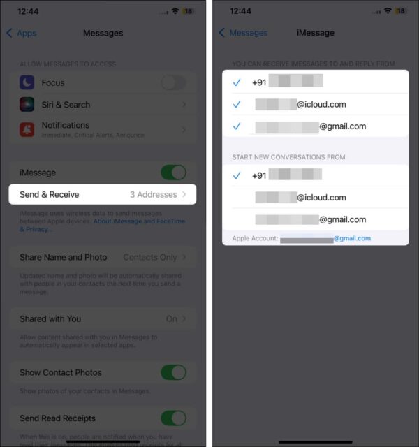 Fix iMessage not working for a particular contact