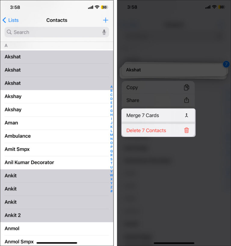 How to merge or delete duplicate contacts on an iPhone