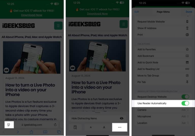 How to use Safari Reader mode on an iPhone and iPad