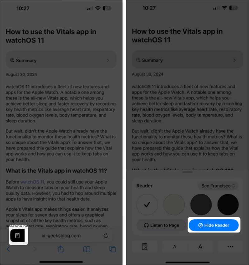 How to summarize webpages in Safari on iPhone and Mac