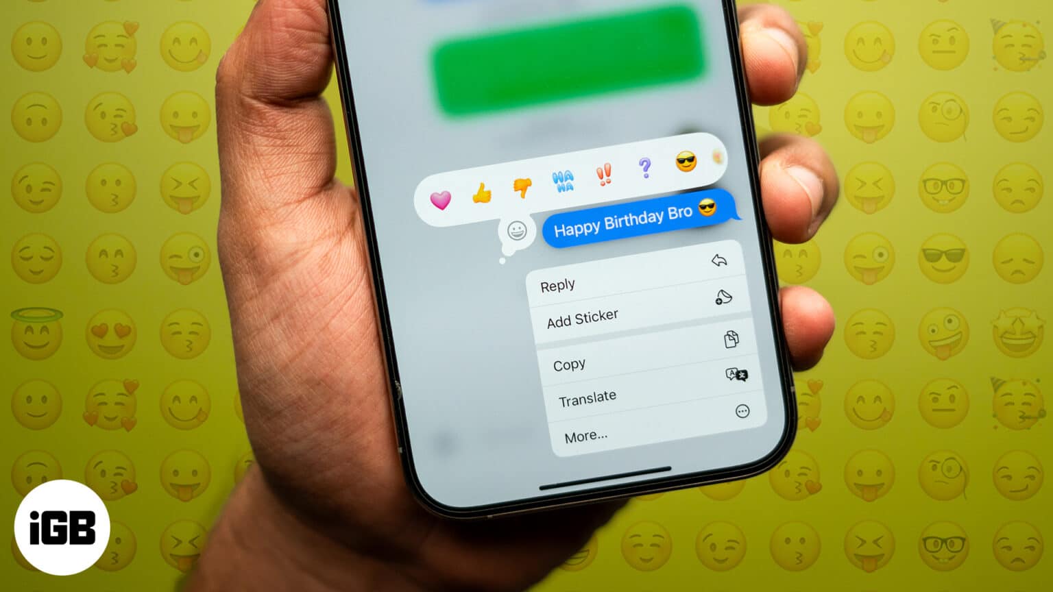 How to use emoji as Tapback reaction on iPhone (iOS 18)