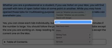 How to copy and paste on Mac
