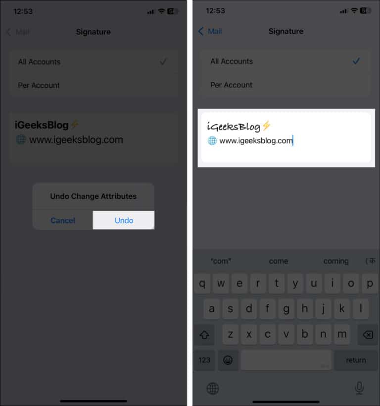 How to change signature in Mail app on an iPhone and iPad - iGeeksBlog