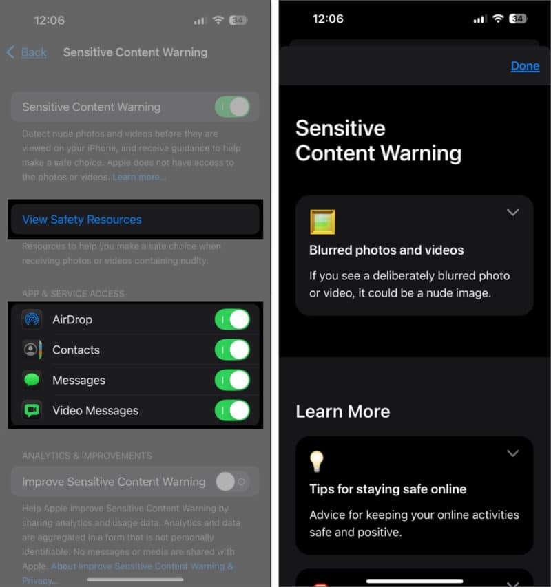 What is Apple's Sensitive Content Warning feature and how to enable it?