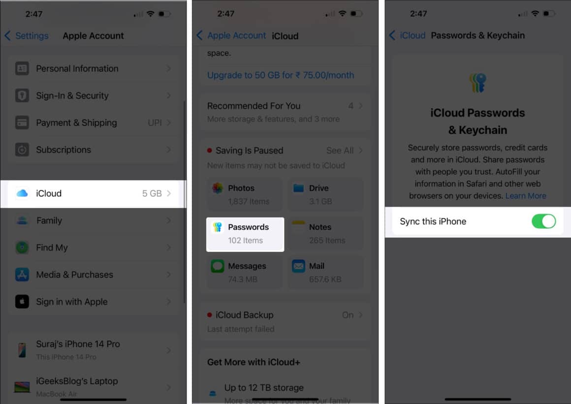 How to find saved passwords on iPhone in iOS 18 and earlier