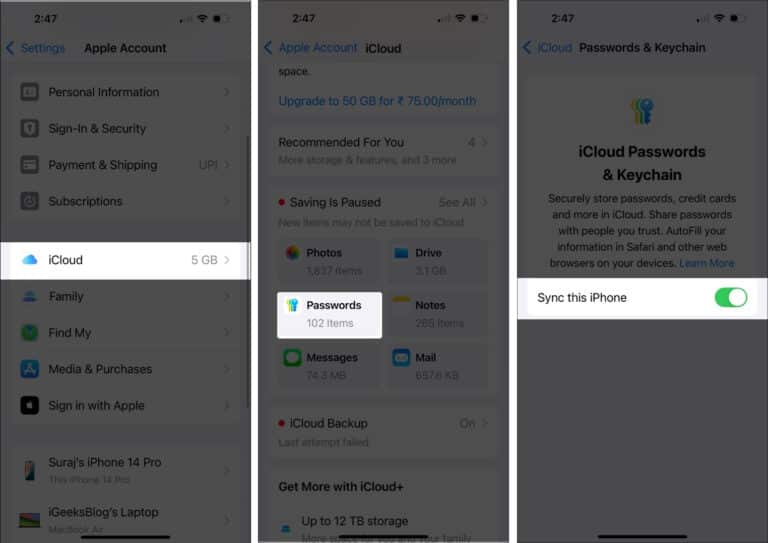 How to find saved passwords on iPhone in iOS 18 and earlier