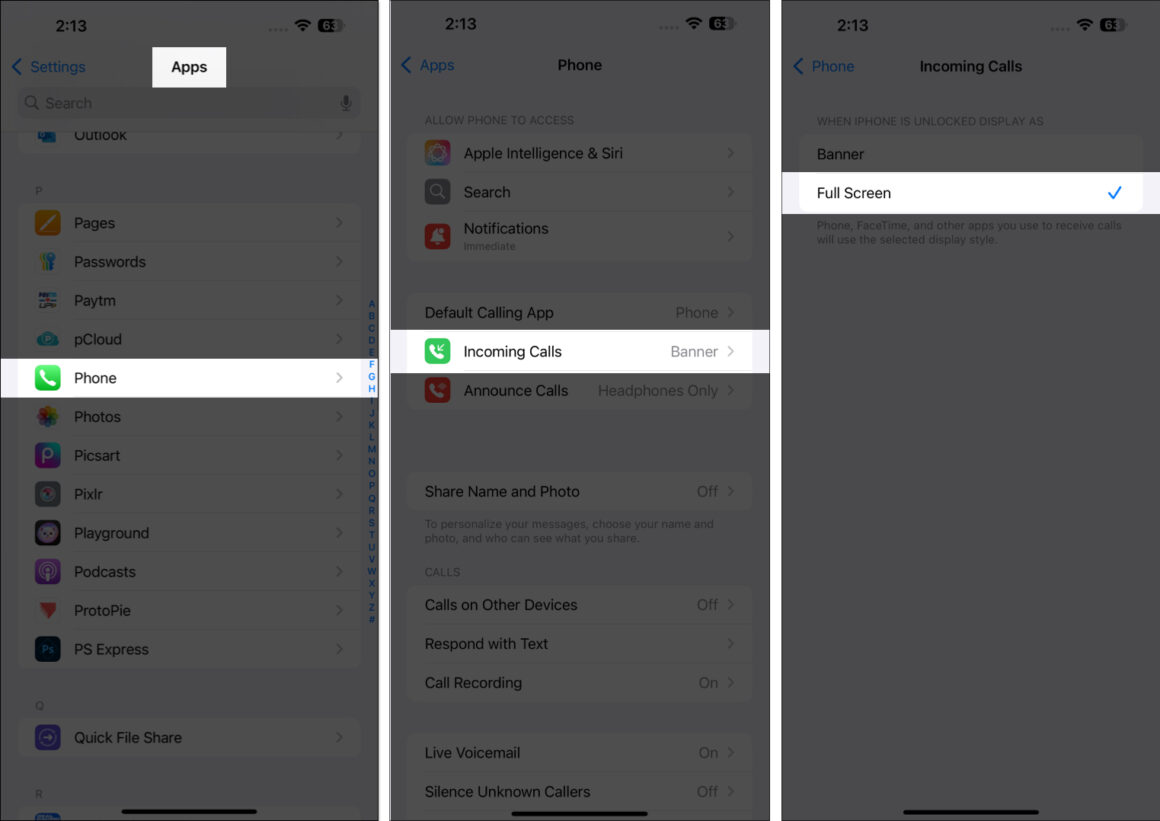 How to change the incoming call interface on your iPhone