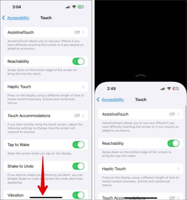 Reachability on iPhone: Reach the top of your screen with one hand