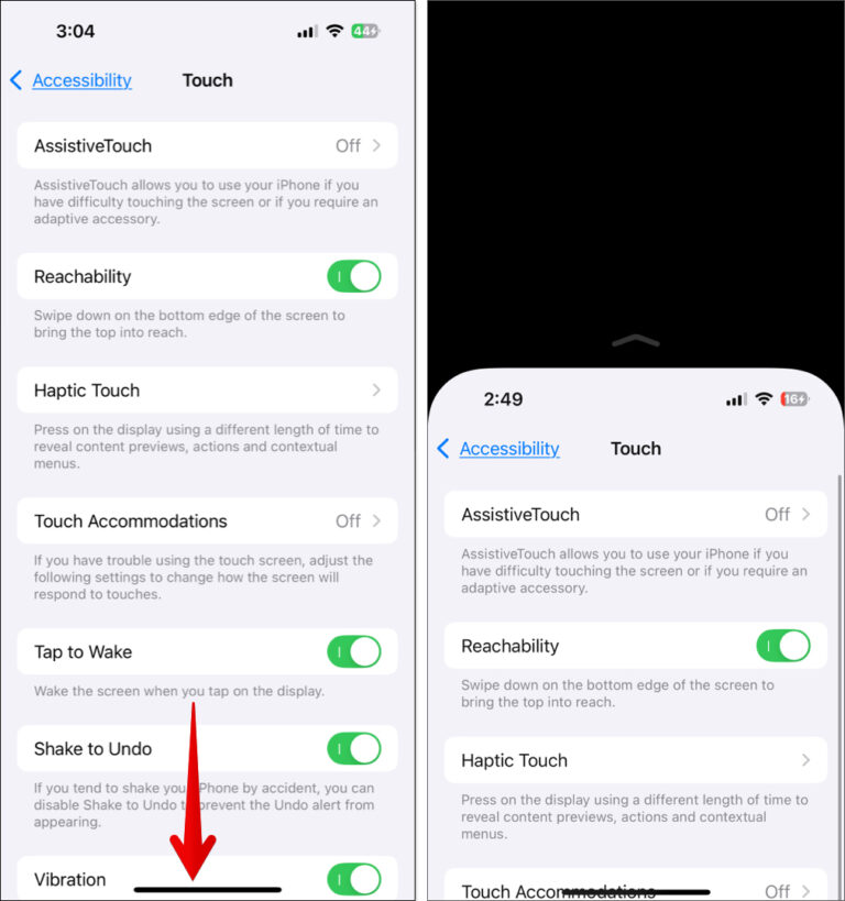 Reachability on iPhone: Reach the top of your screen with one hand