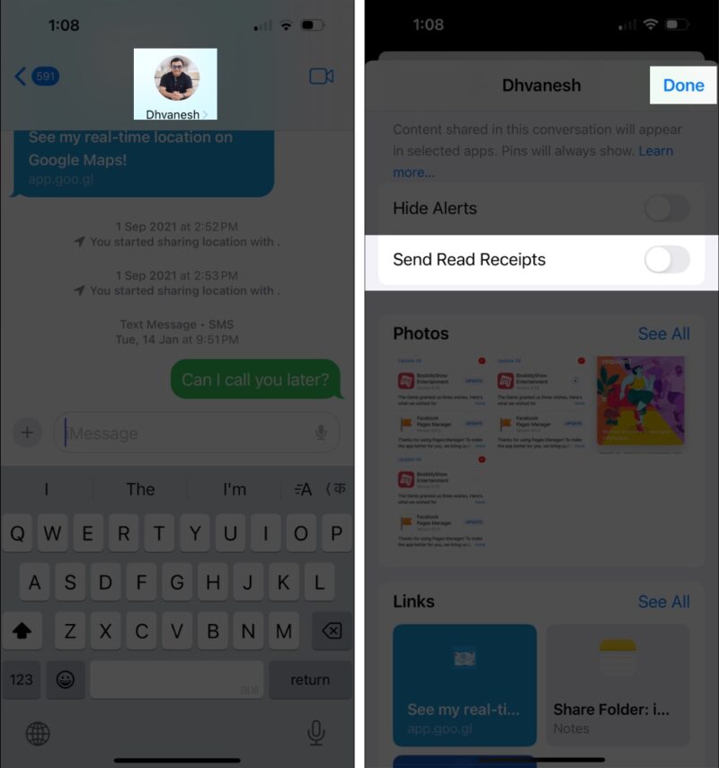 How to turn off read receipts on iPhone in iOS 18