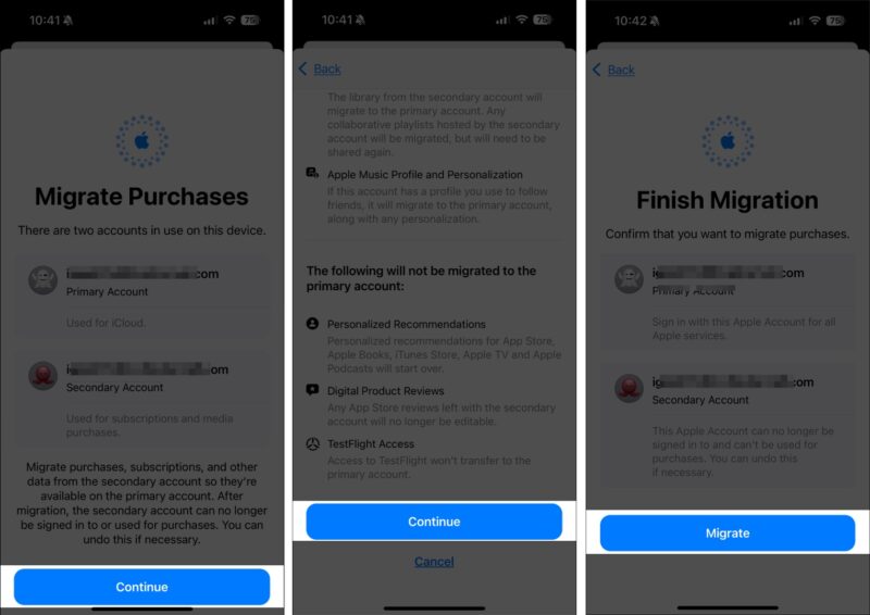 How to transfer purchases from one Apple Account to another