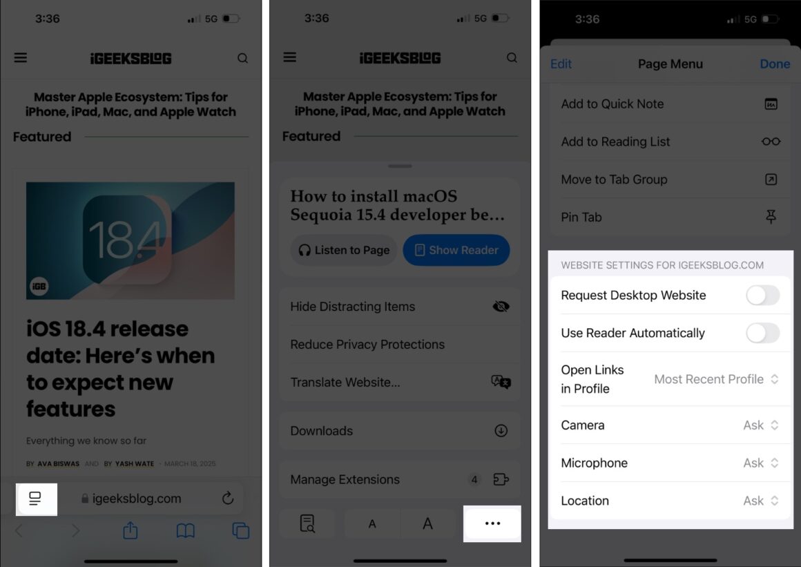 How to customize website settings in Safari on iPhone - iGeeksBlog