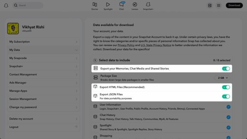 How to download your Snapchat data (Step-by-step guide) - iGeeksBlog